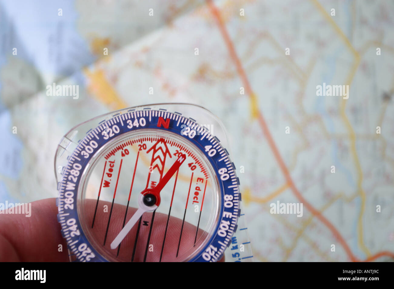 Hand bearing compass map hi-res stock photography and images - Alamy