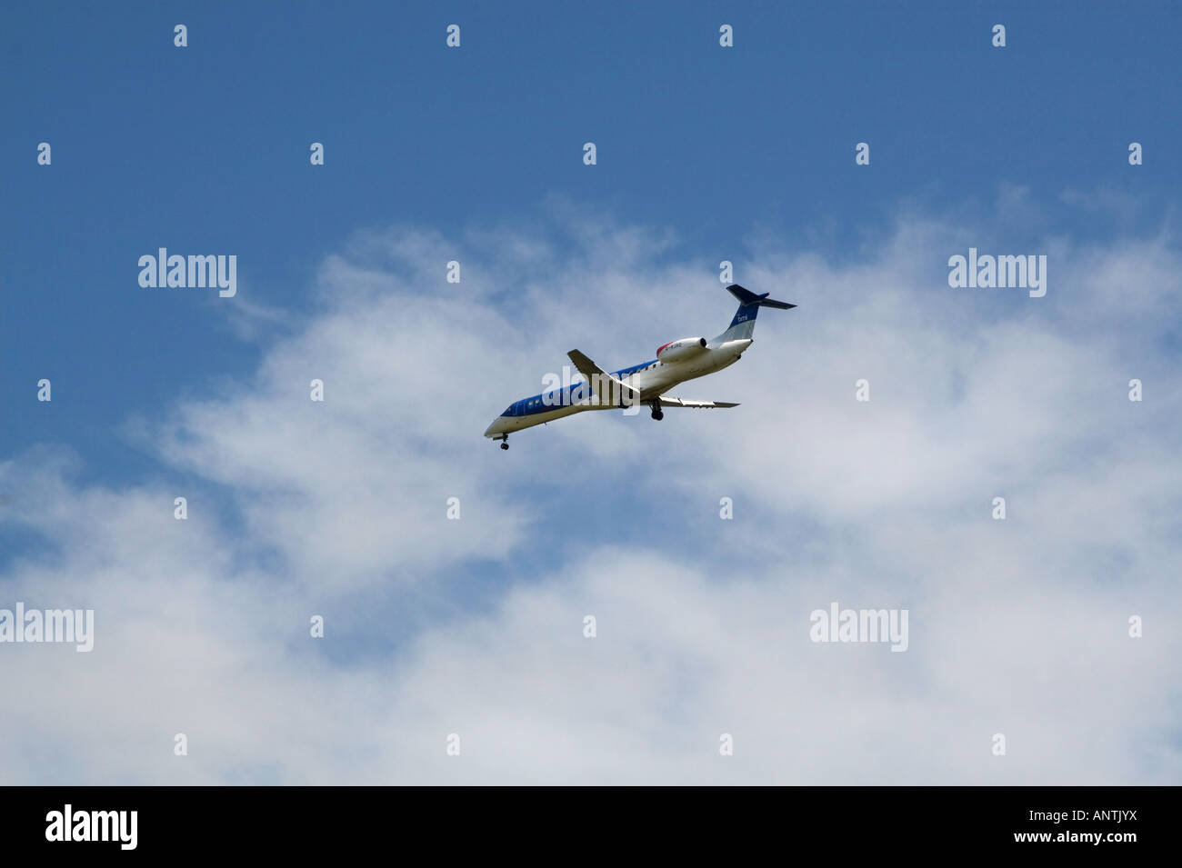 BMI plane landing at Manchester Stock Photo - Alamy