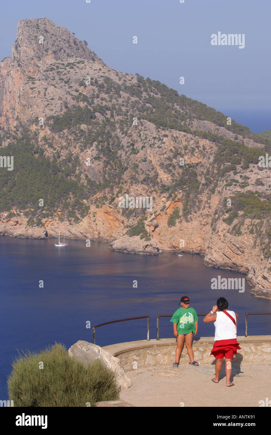 Formentor Majorca coastal cliff viewing area at Mirador de Colomer ...