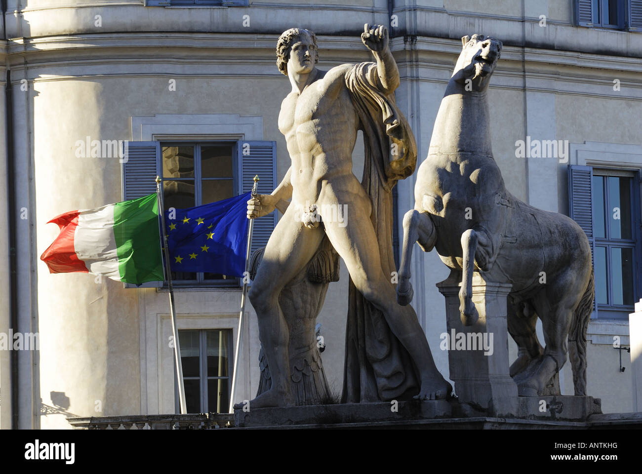 Statue of Dioscuri in Rome Italy Stock Photo - Alamy