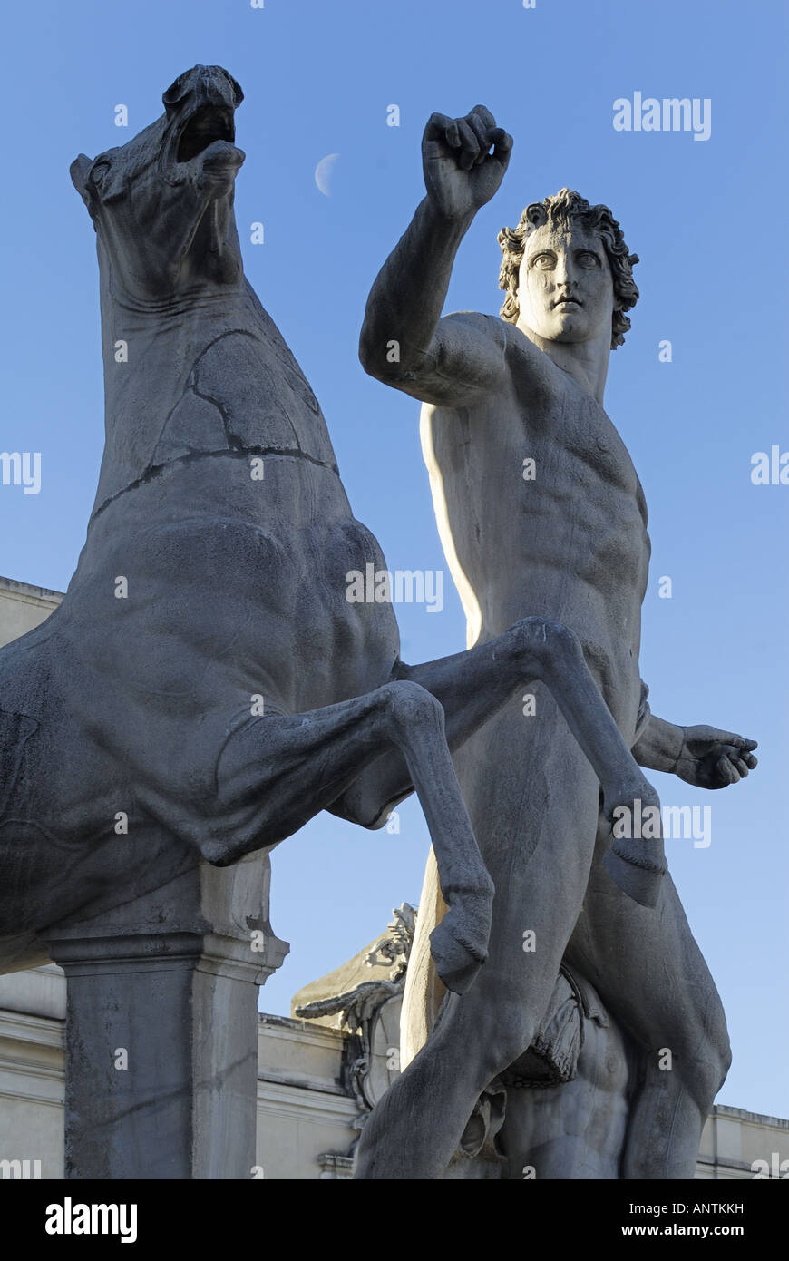 Statue of Dioscuri in Rome Italy Stock Photo - Alamy