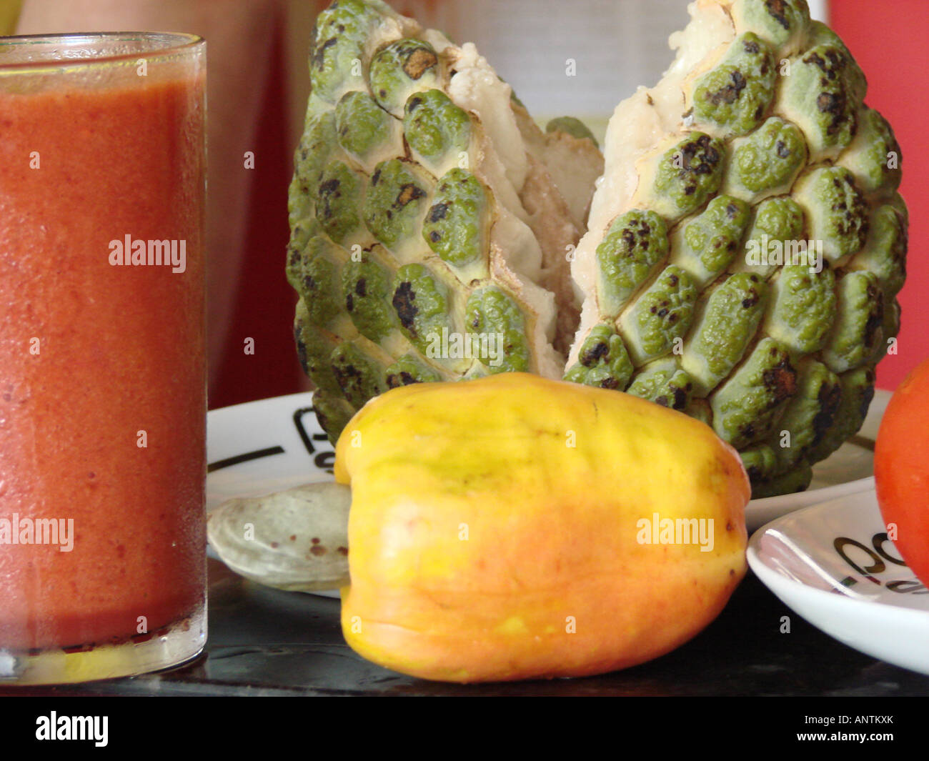 Fruits and glass of juice from "Juice Bar" in Ipanema, Rio de Janeiro ...