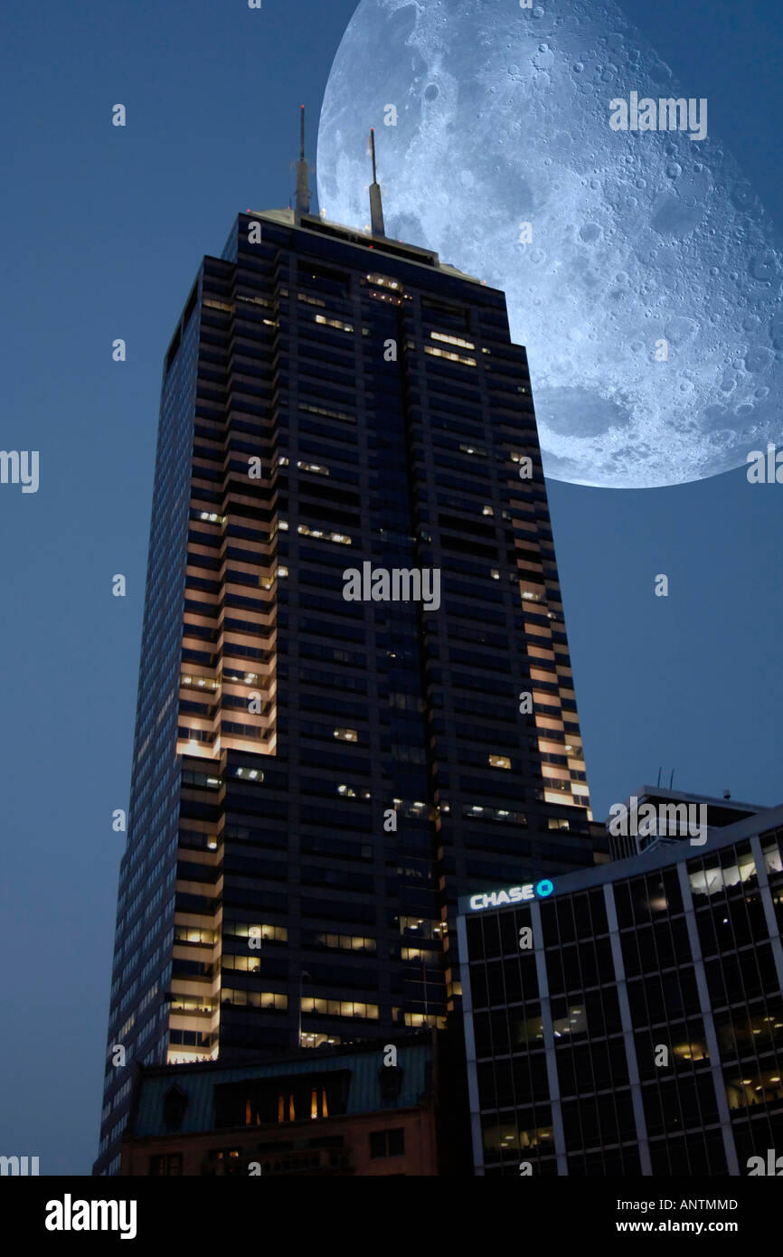 Skyscrapers in Indianapolis at night Stock Photo - Alamy