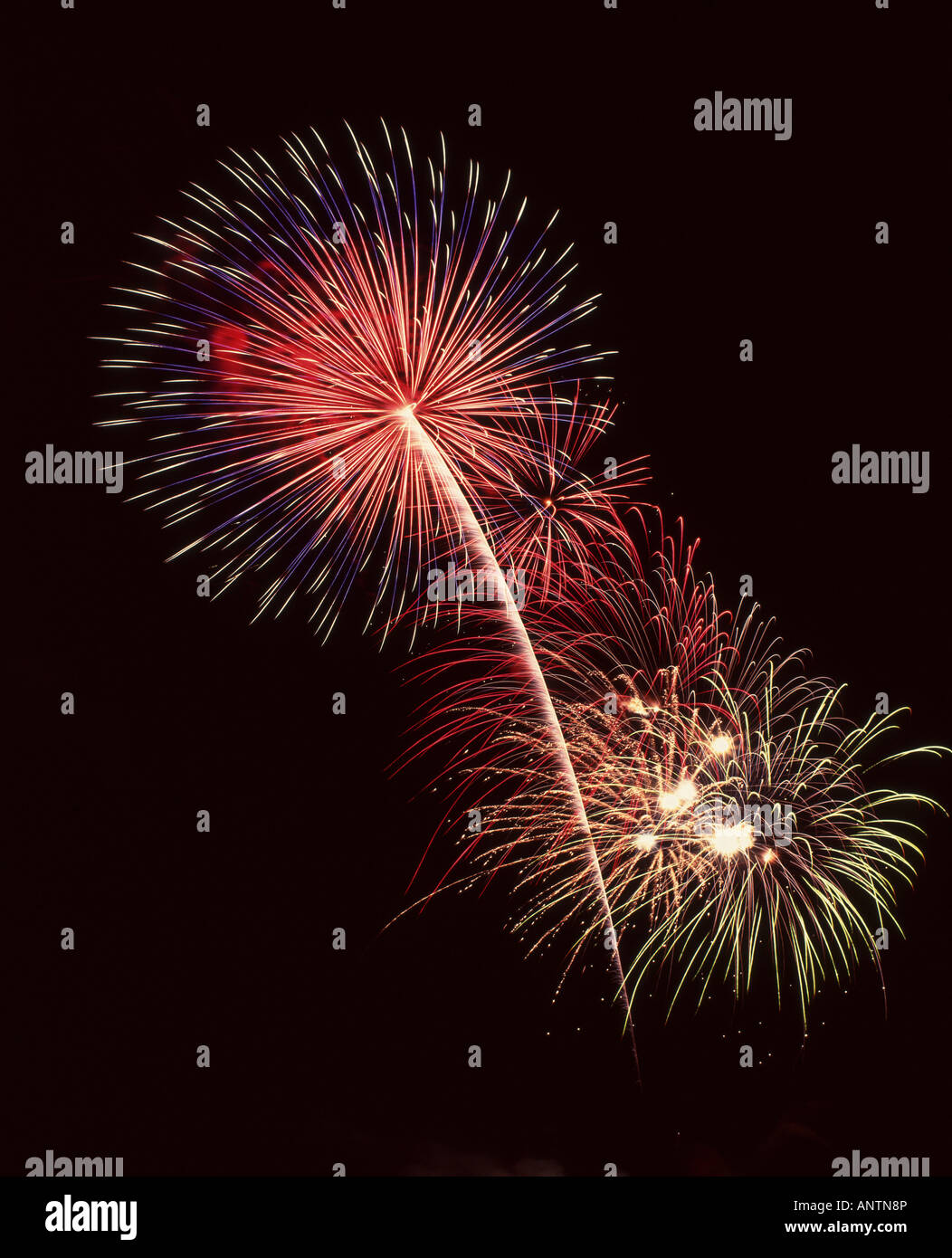 Fireworks display at night Stock Photo - Alamy