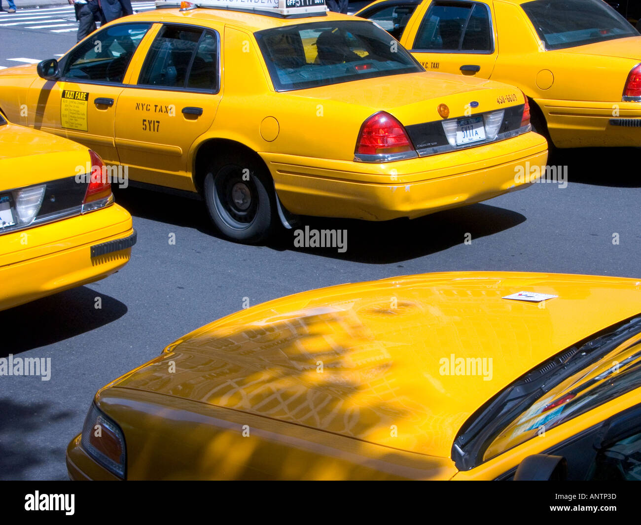 yellow cabs on manhattan new york city usa Stock Photo - Alamy