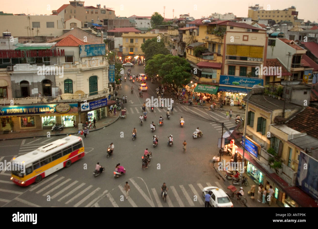 An aerial view of the streets of downtown Hanoi Vietnam Stock Photo - Alamy