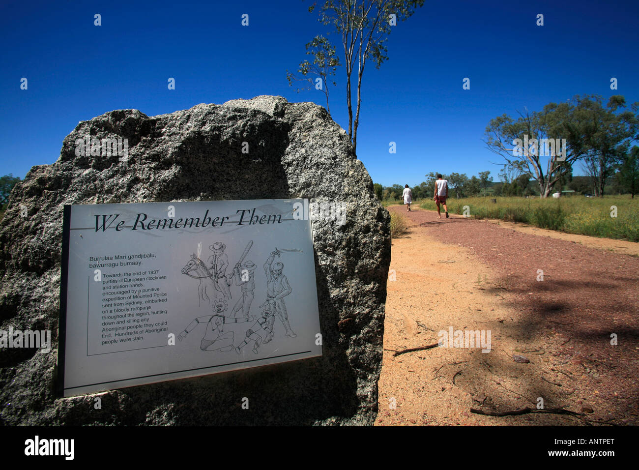A plaque recalls a massacre of Aboriginal people at Myall creek ...