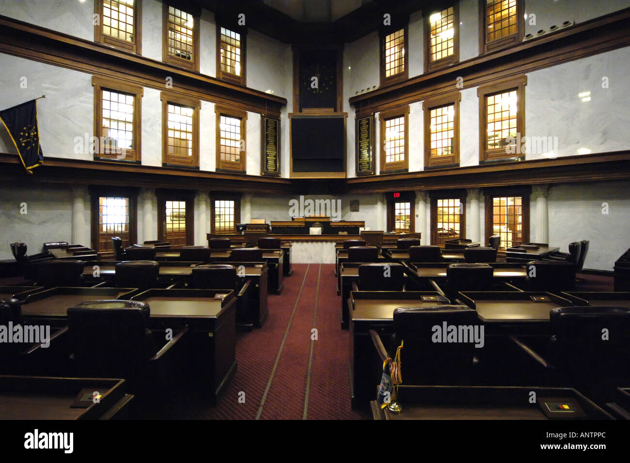 Inside the State Senate chambers of the Indiana State Capitol Building ...