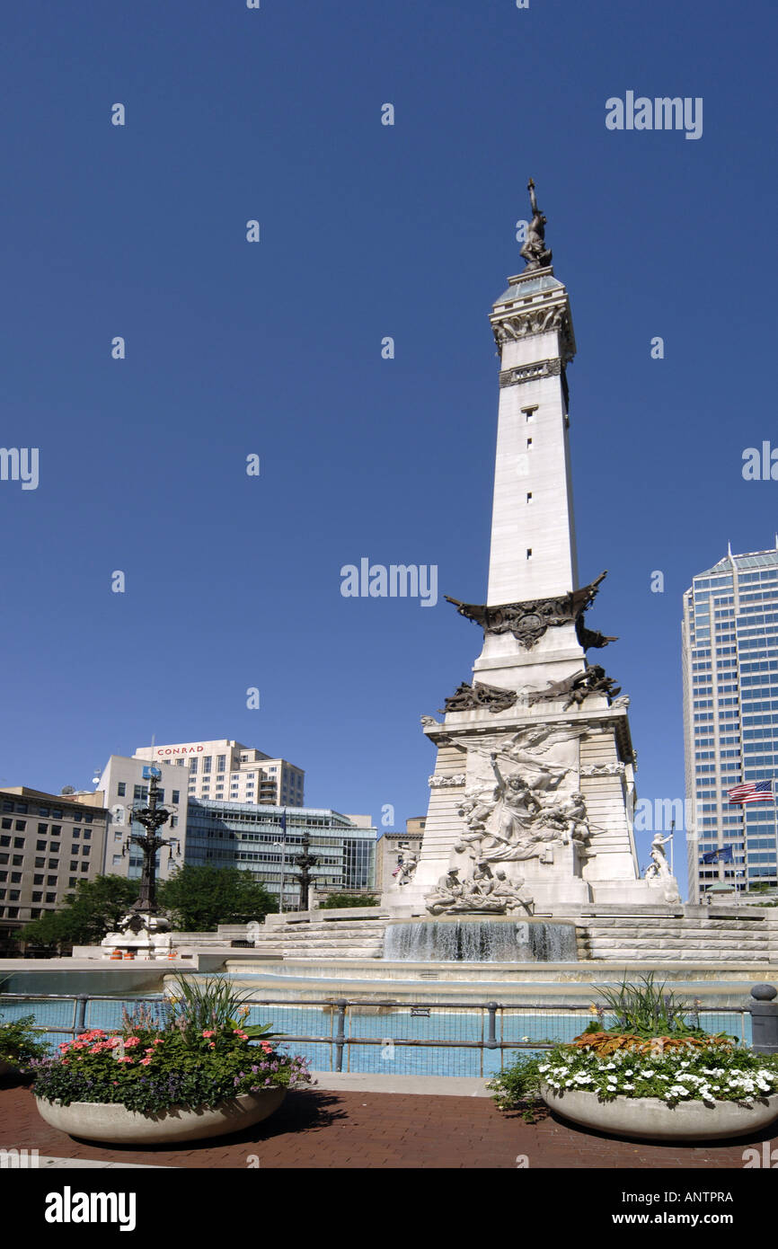 The Civil War Monument in monument circle, Indianapolis City, Indiana ...