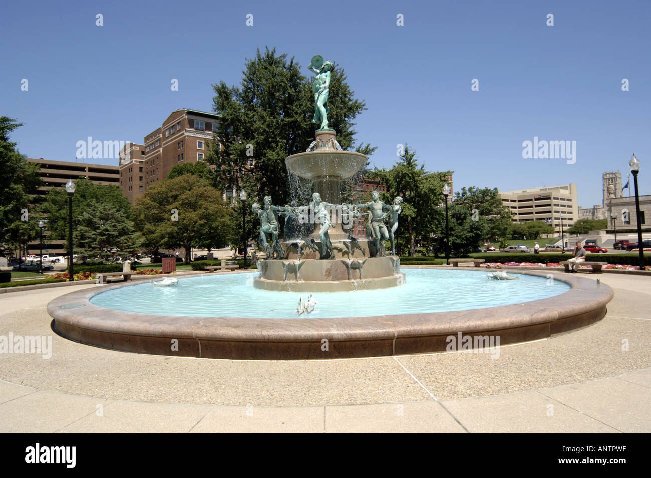 The William Harrison Memorial Fountain in Indianapolis Indiana IN Stock ...
