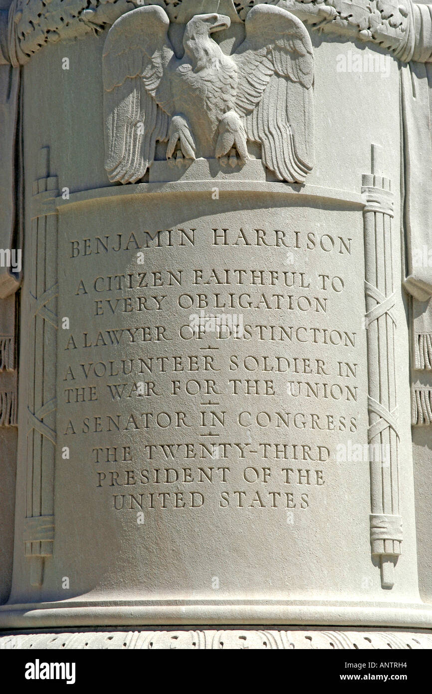 Benjamin Harrison Monument in Indianapolis Indiana IN Stock Photo - Alamy