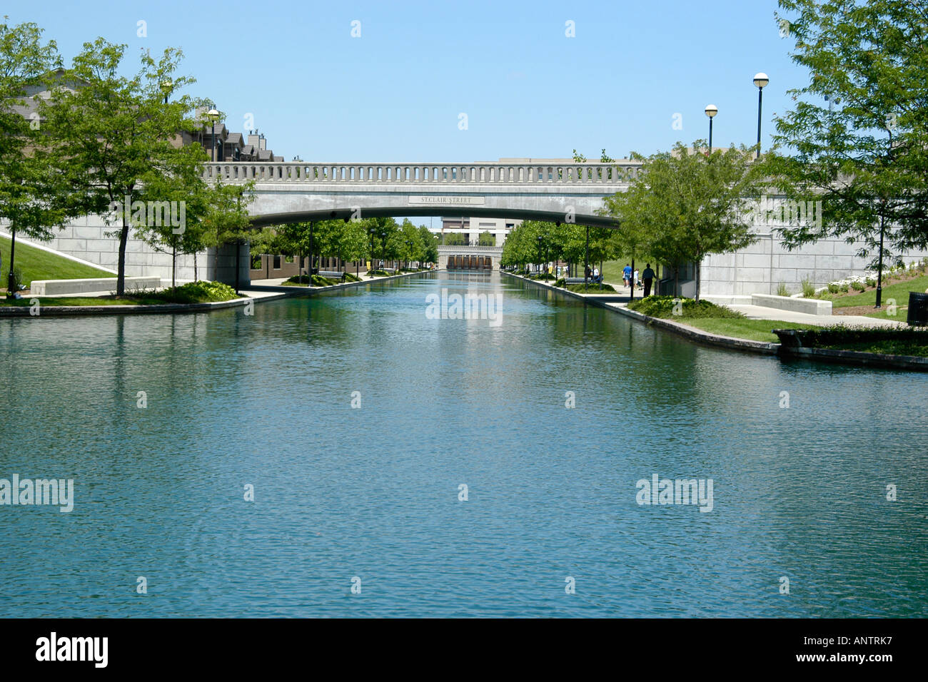 The Central Canal at St Clair Street Indianapolis Indiana IN Stock ...