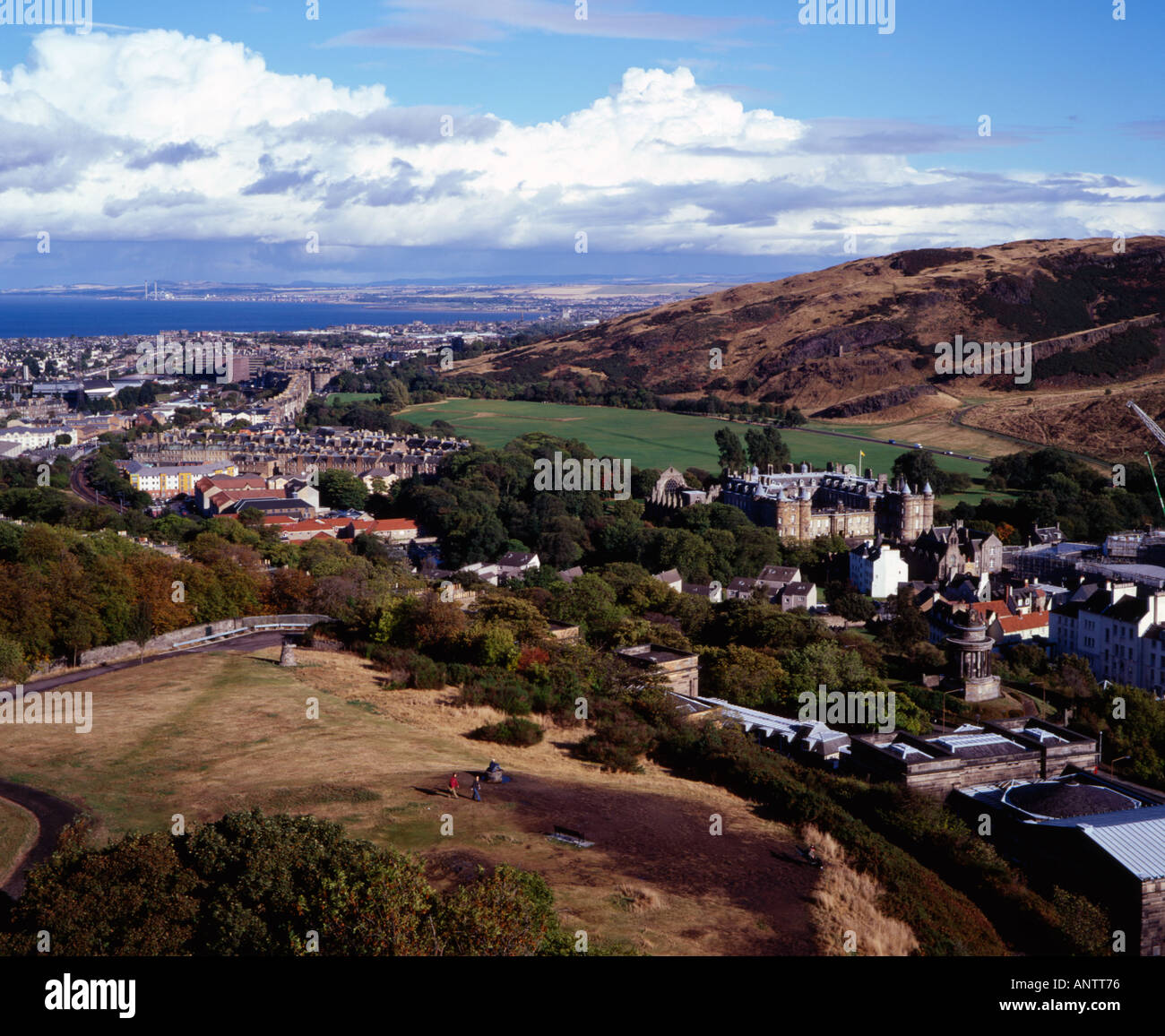 Carlton hill and Holyrood from Nelson Monument Edinburgh Scotland Stock ...