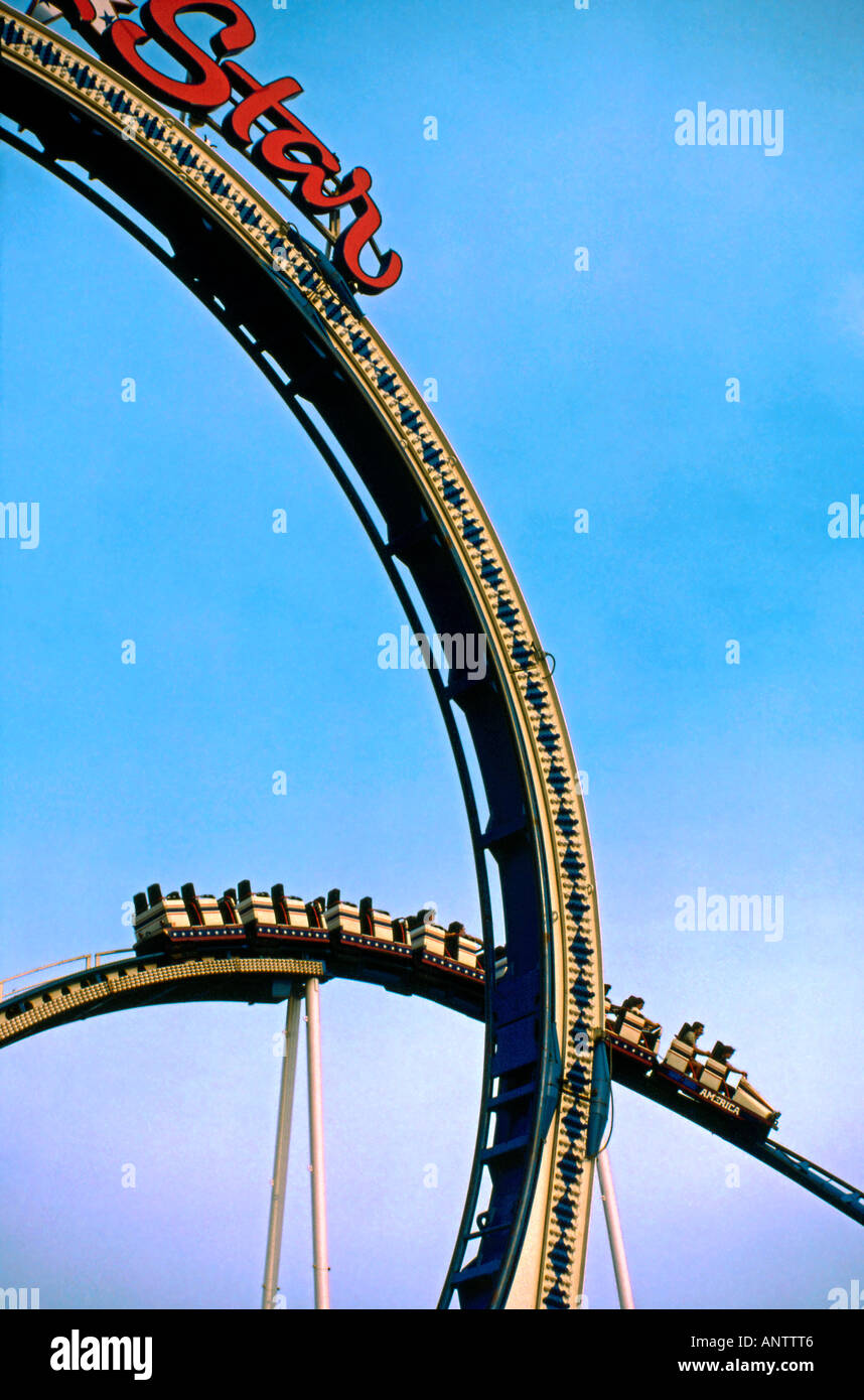 Roller coaster riders Stock Photo - Alamy