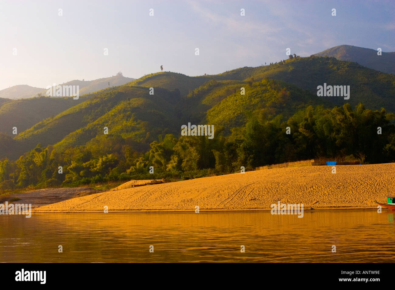 Landscape along the Mekong River Laos Stock Photo - Alamy