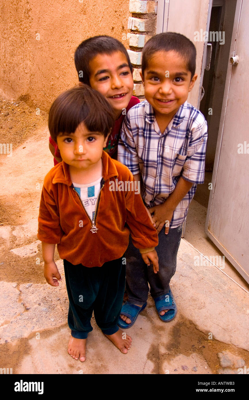 Young children welcoming the visitors Yazd Iran Stock Photo - Alamy