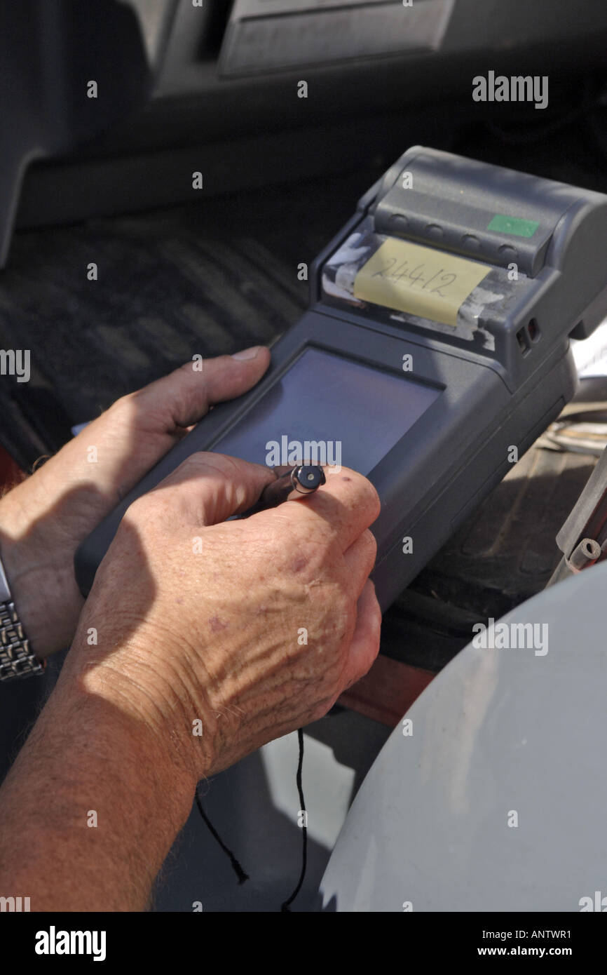 A wiFi hand held computer and printer Stock Photo - Alamy