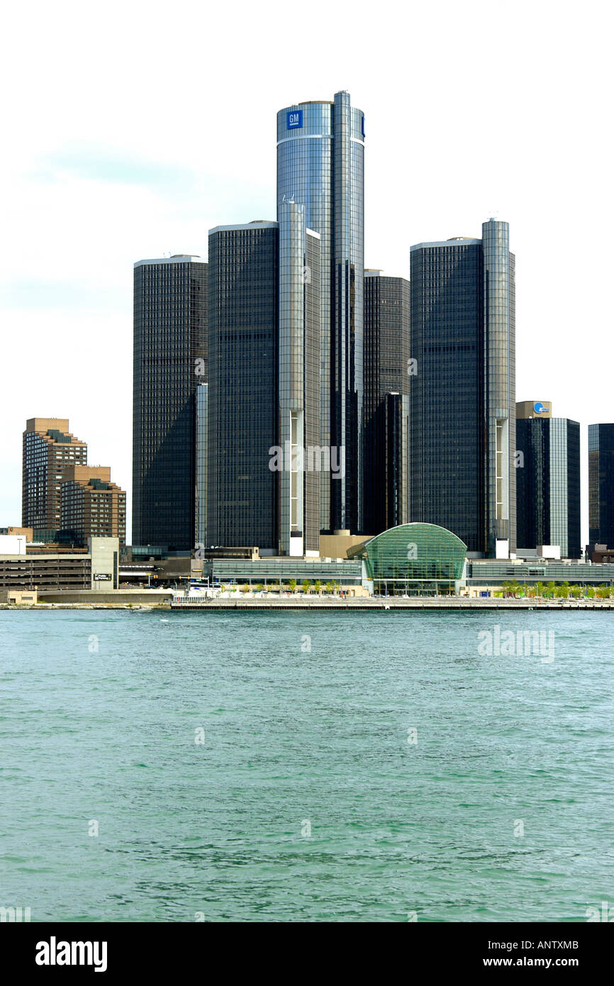 The GM Building in the Renaissance Centre in Detroit Michigan MI Stock ...