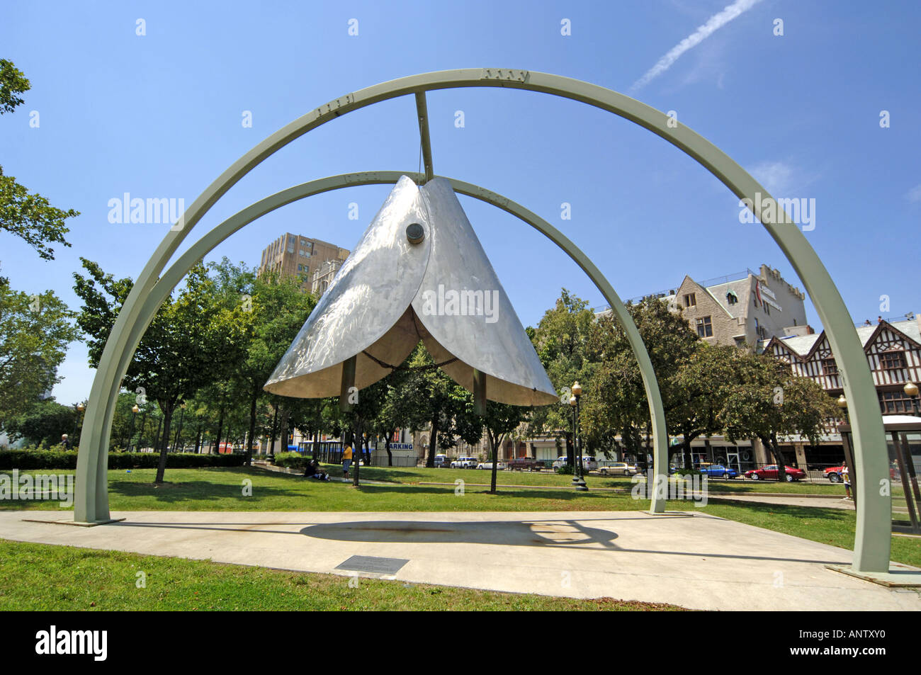 Modern sculpture in the Grand Circus Park Detroit Michigan MI Stock ...
