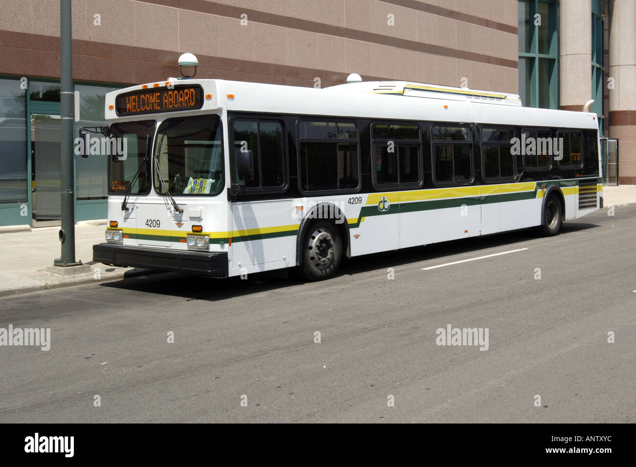 Public transport bus in downtown Detroit Michigan MI Stock Photo - Alamy