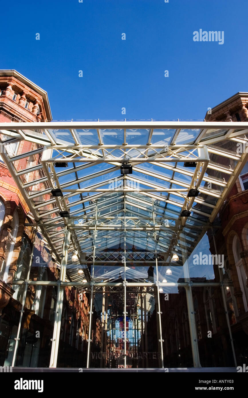Glass Canopy over Entrance to The Victoria Quarter on Briggate in Leeds ...
