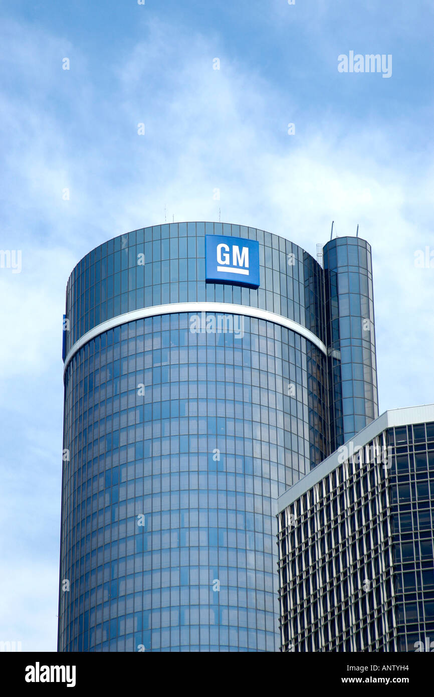 Detroit Skyline Gm Renaissance Center Stock Photos & Detroit Skyline Gm ...