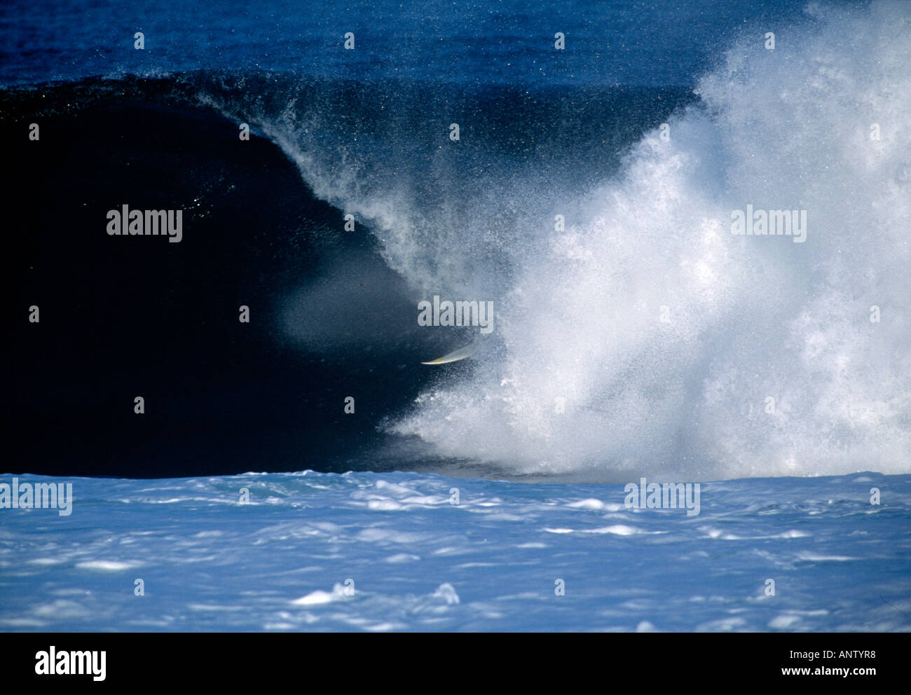 SURFER RIDING THROUGH A WAVE Stock Photo - Alamy