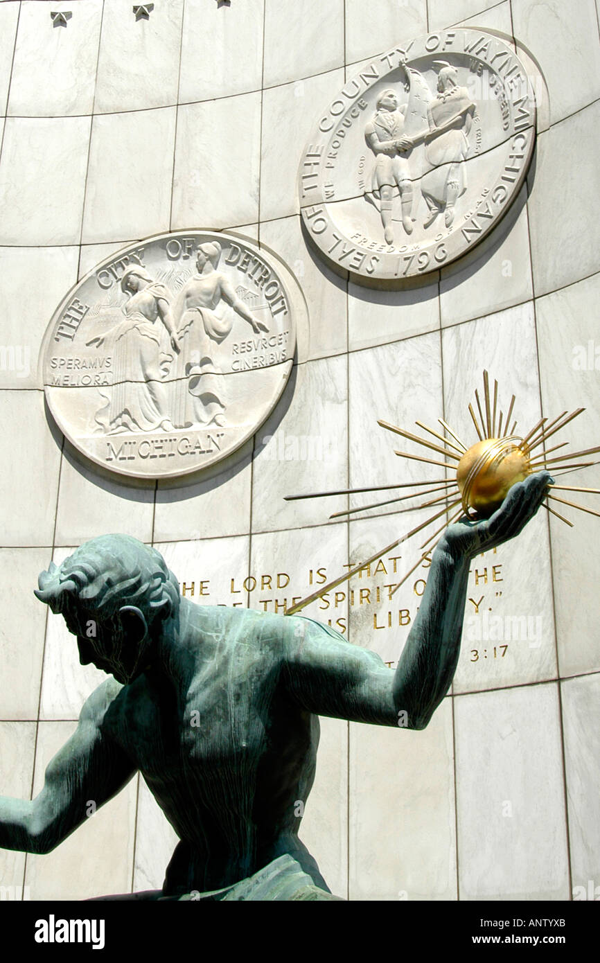 The Spirit of Detroit Sculpture at the Coleman A Young Municiple center ...