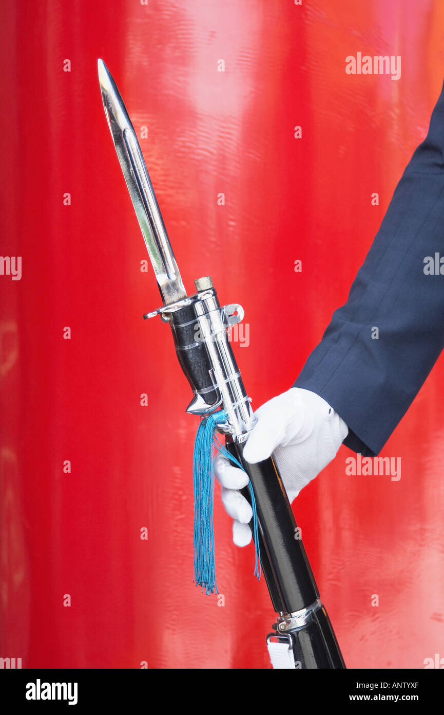 Close Up Of Soldier Holding Rifle Stock Photo - Alamy