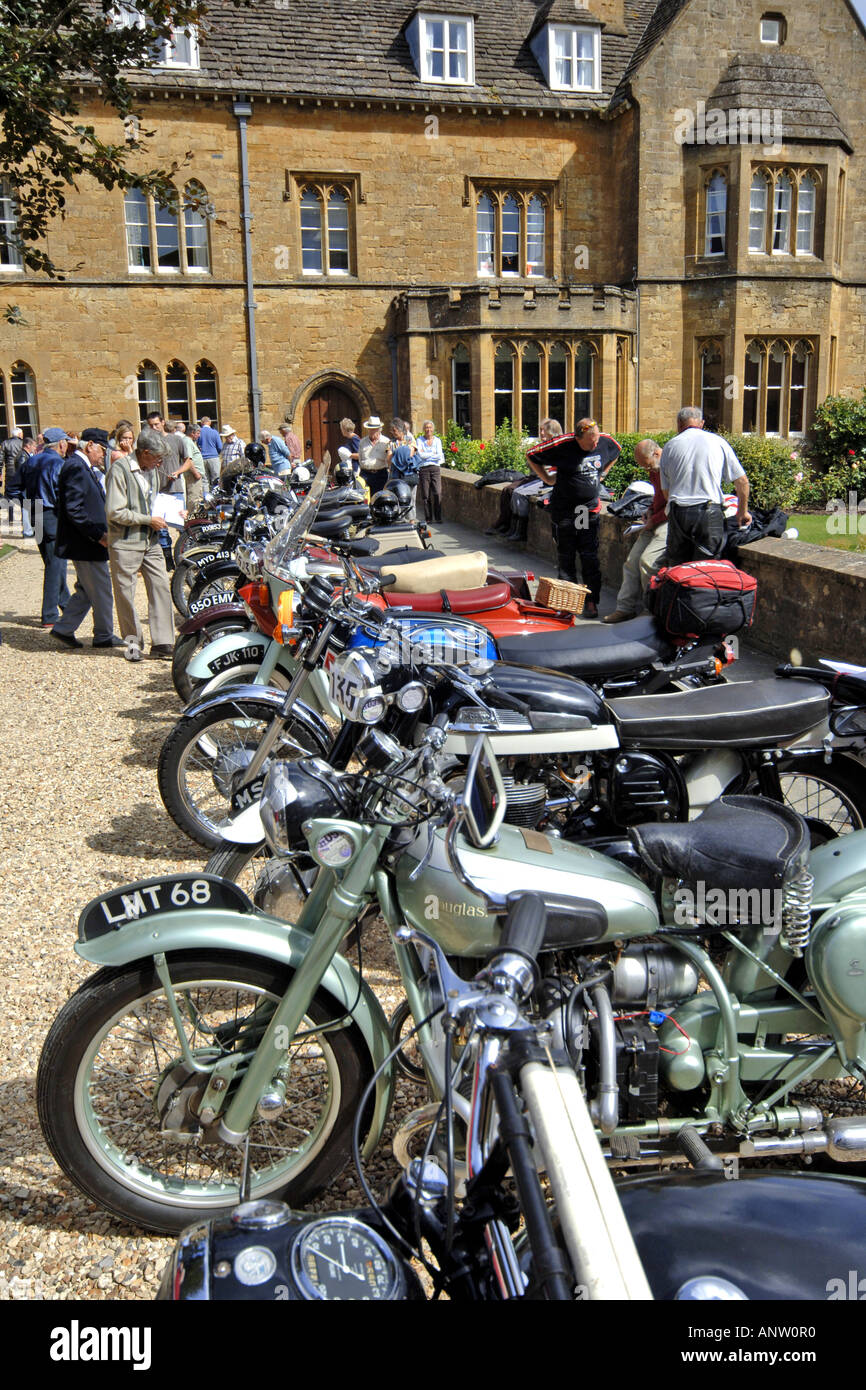 Vintage Motorcycles display at a vehicle rally in England Stock Photo ...