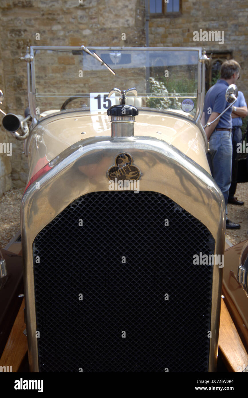 1920s Swift Open Tourer vehicle radiator and emblem on display at a ...