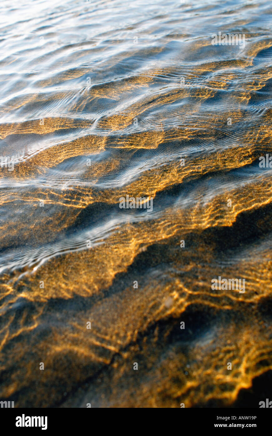 Ripples on calm shallow sea water surface Stock Photo - Alamy