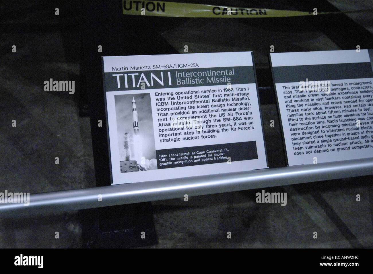 Cold war Inter continental Nuclear missile information sign at the ...