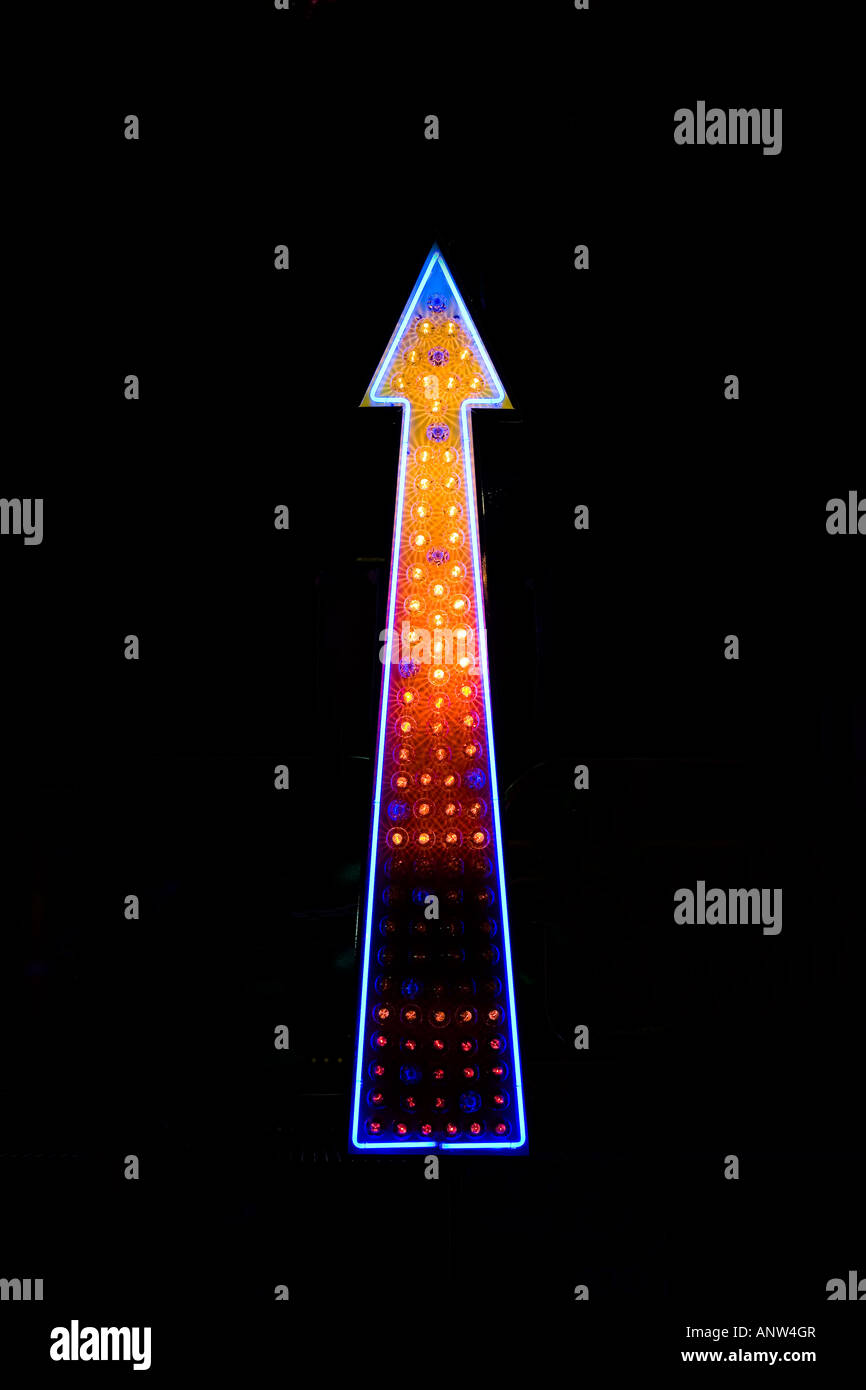 Illuminated direction arrow Stock Photo - Alamy