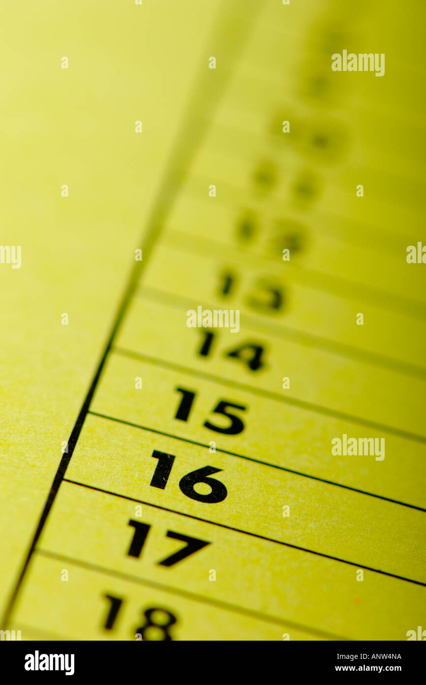 Number tabs hi-res stock photography and images - Alamy