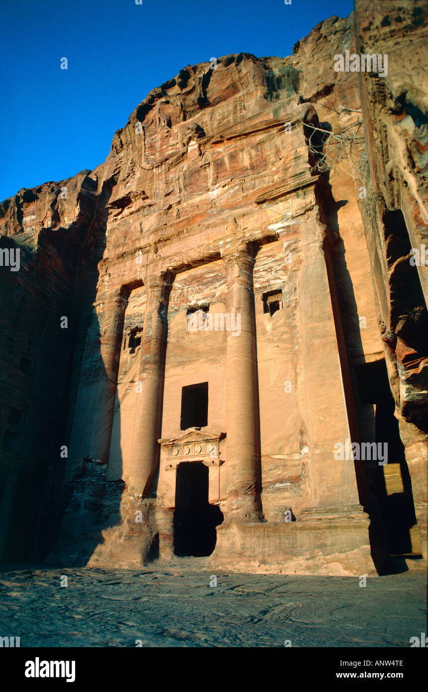 royal tombs carved in rock cliff ruin site of petra jordan Stock Photo ...