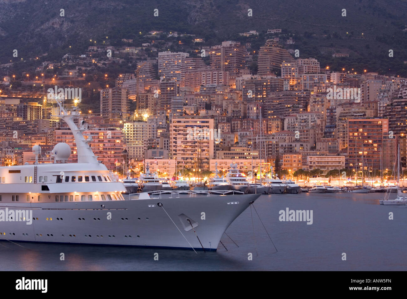 A boat docked in Monaco harbour Stock Photo - Alamy