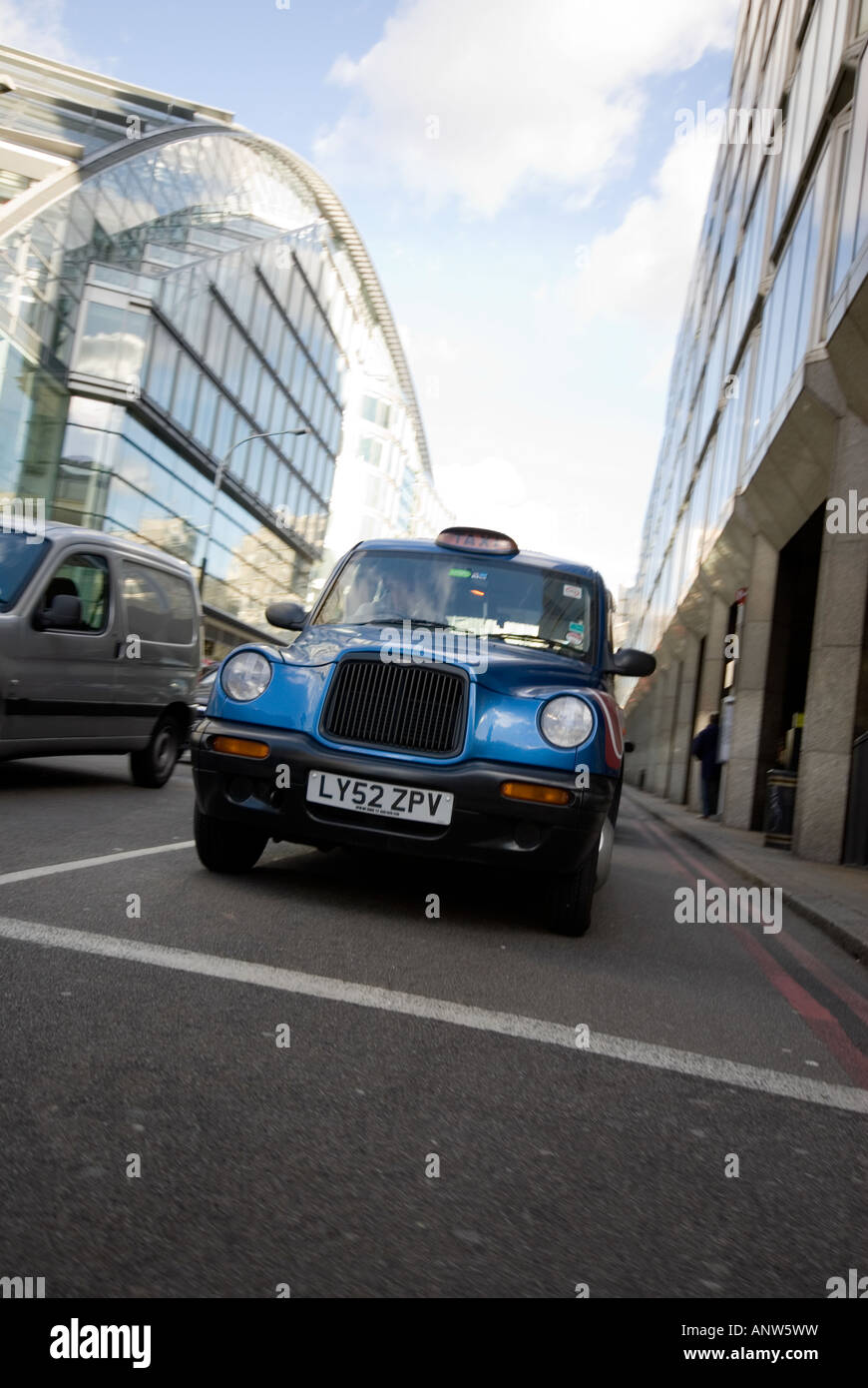 blue taxi details london Stock Photo - Alamy