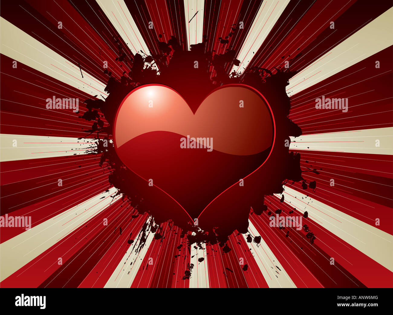 valentines day heart on an exploding heart background Stock Photo - Alamy