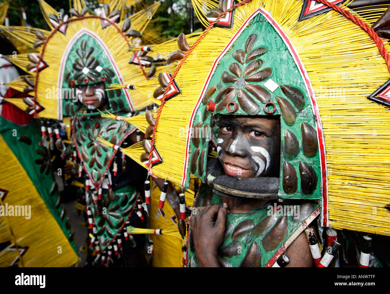 Philippines, Aklan Kalibo, dancer at the Ati Atihan festival Stock ...