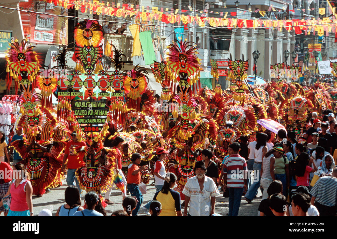 Philippines, Aklan Kalibo, dancer at the Ati Atihan festival Stock ...