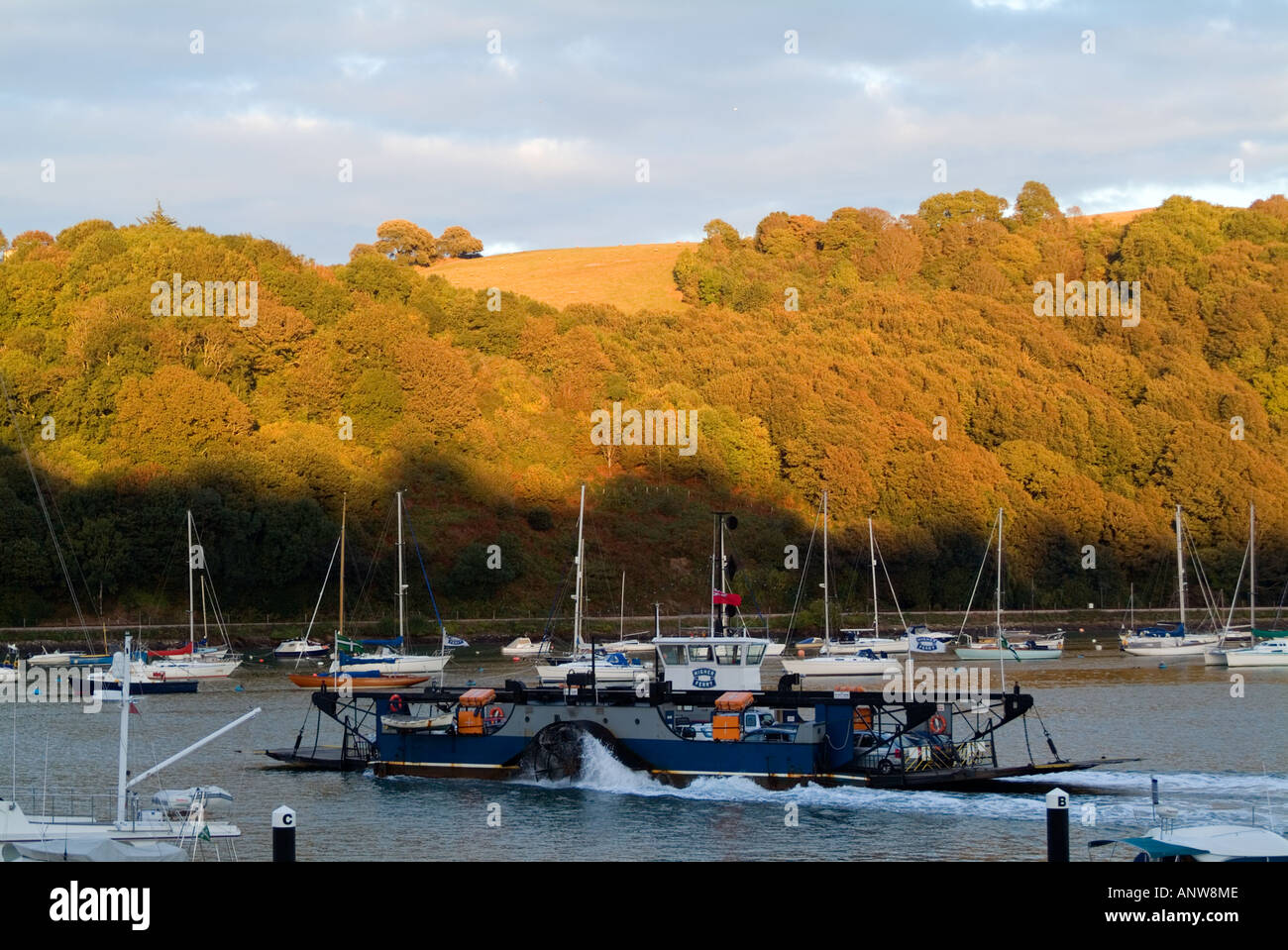 Car ferry crossing the River Dart at Dartmouth Devon England UK Stock ...