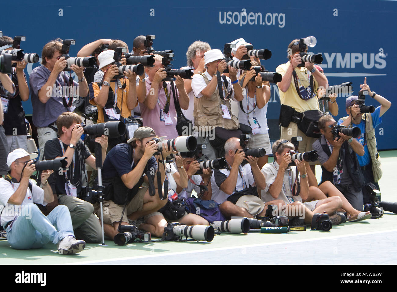 Photographers at the US Open Stock Photo - Alamy