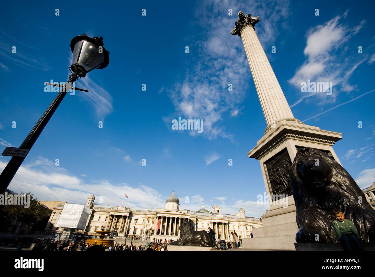 nelson victory column and national gallery in trafalgar square london ...