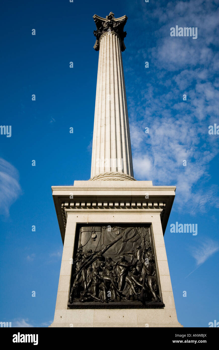 nelson victory column close up details Trafalgar Square London Stock ...
