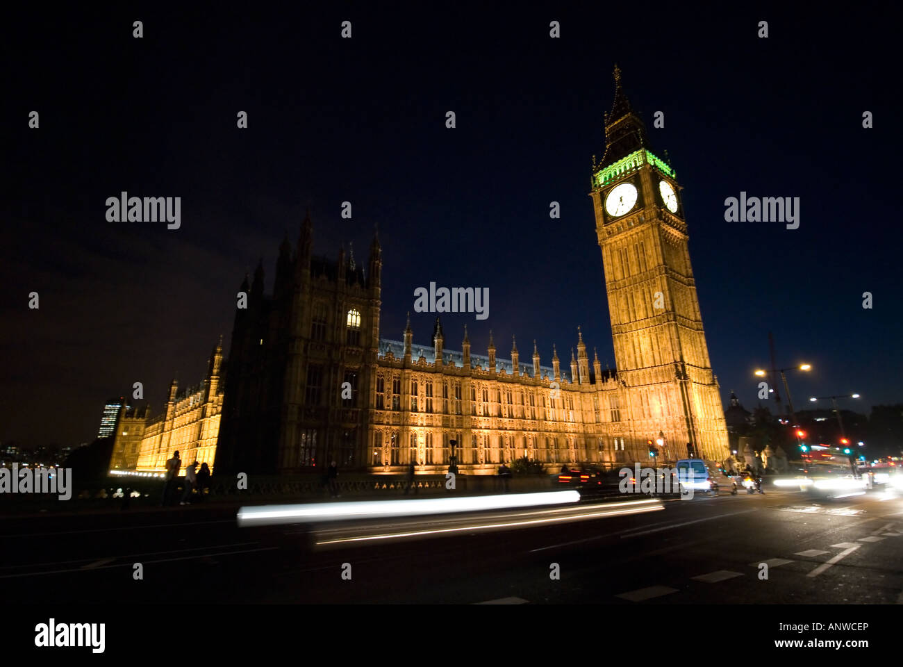 The Houses of Parliament at night London Stock Photo - Alamy