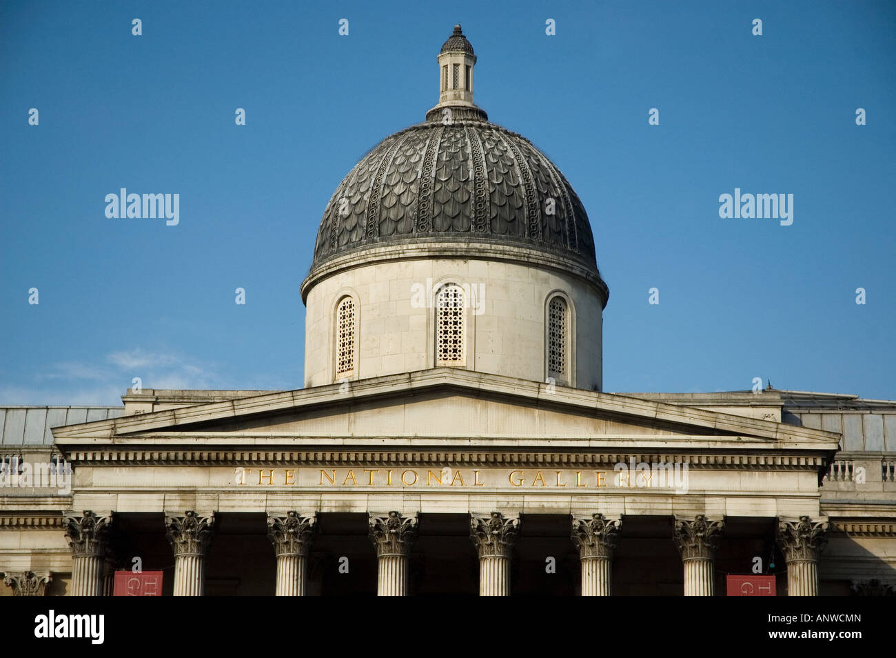 national gallery close up dome london Stock Photo - Alamy