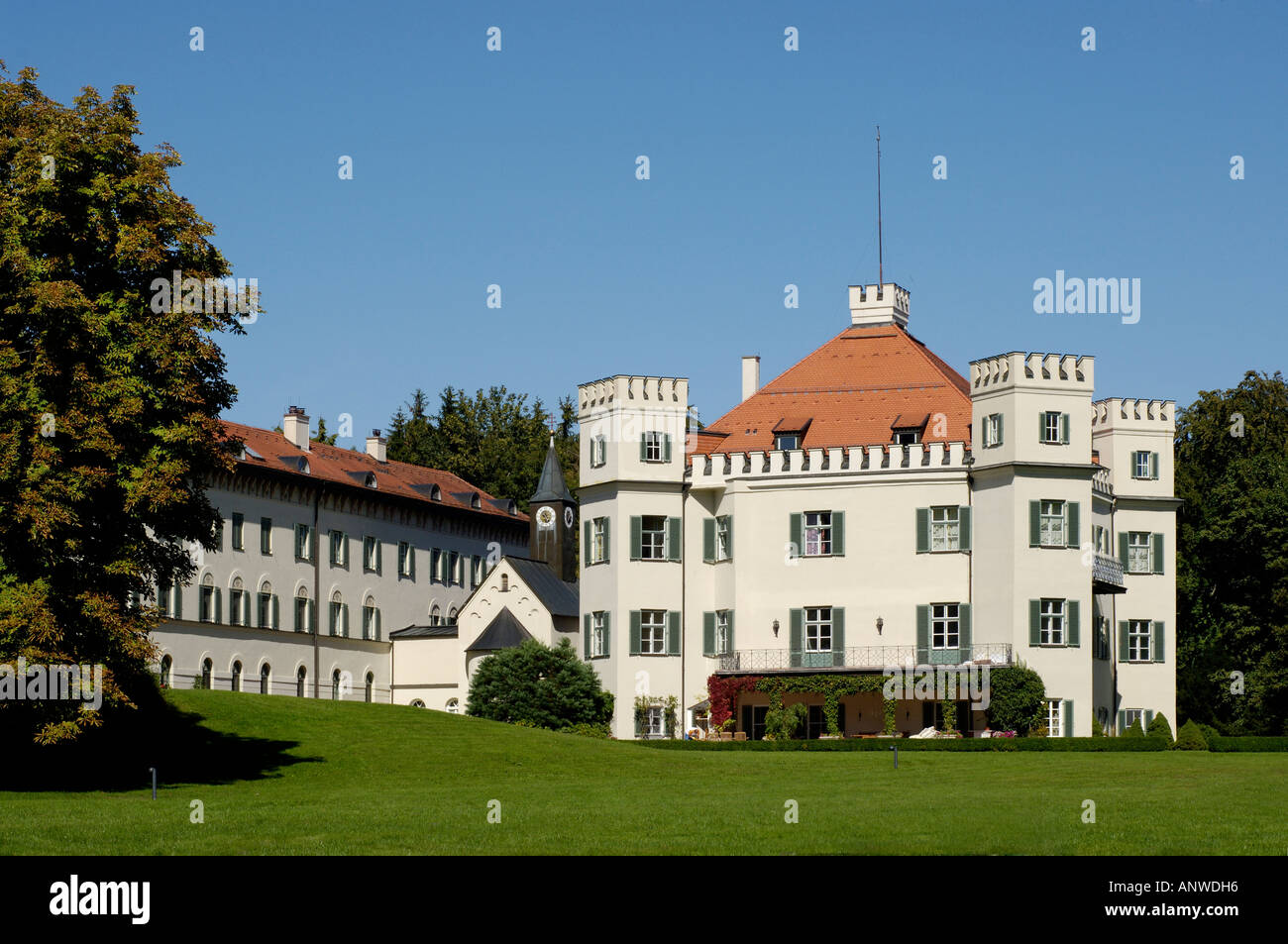 Castle Possenhofen at lake Starnbergersee, Upper Bavaria, Germany Stock ...
