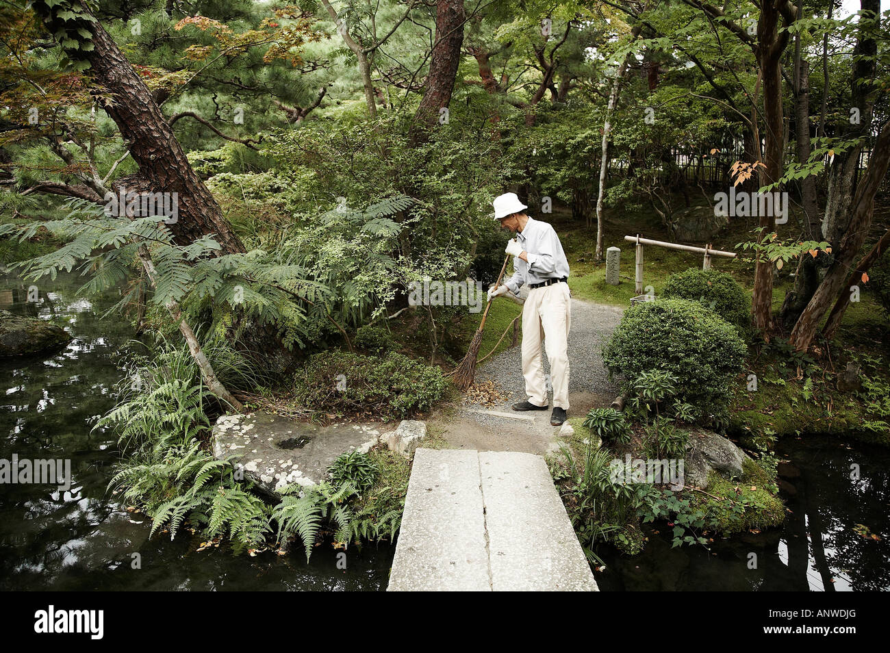 A garden keeper, Kyoto Stock Photo - Alamy