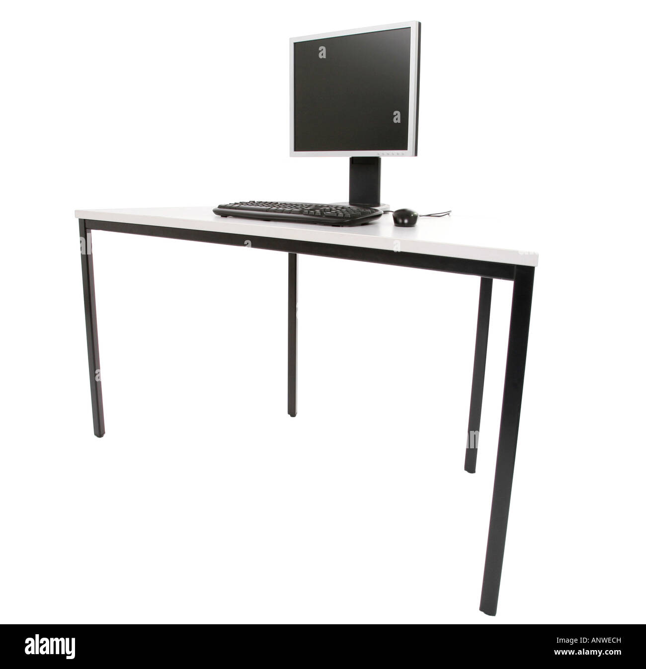 Computer on work table Cut Out Stock Images & Pictures - Alamy